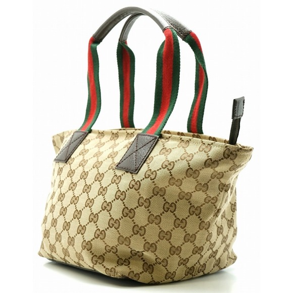 Gucci | Bags | Gucci Khaki Tan Leather Bag Mini Line Tote Gg Brown ...